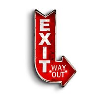 Retro Tablica "Red Exit Vintage Way Out" – Podświetlana Led Z Pilotem ...