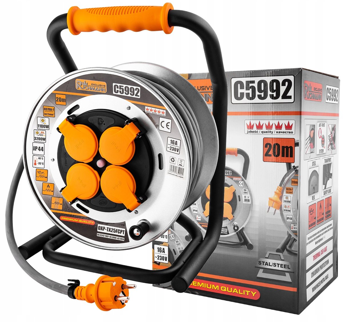 Richmann Przedłużacz Budowlany Bębnowy 20M 3X2,5 - Richmann | Sklep ...