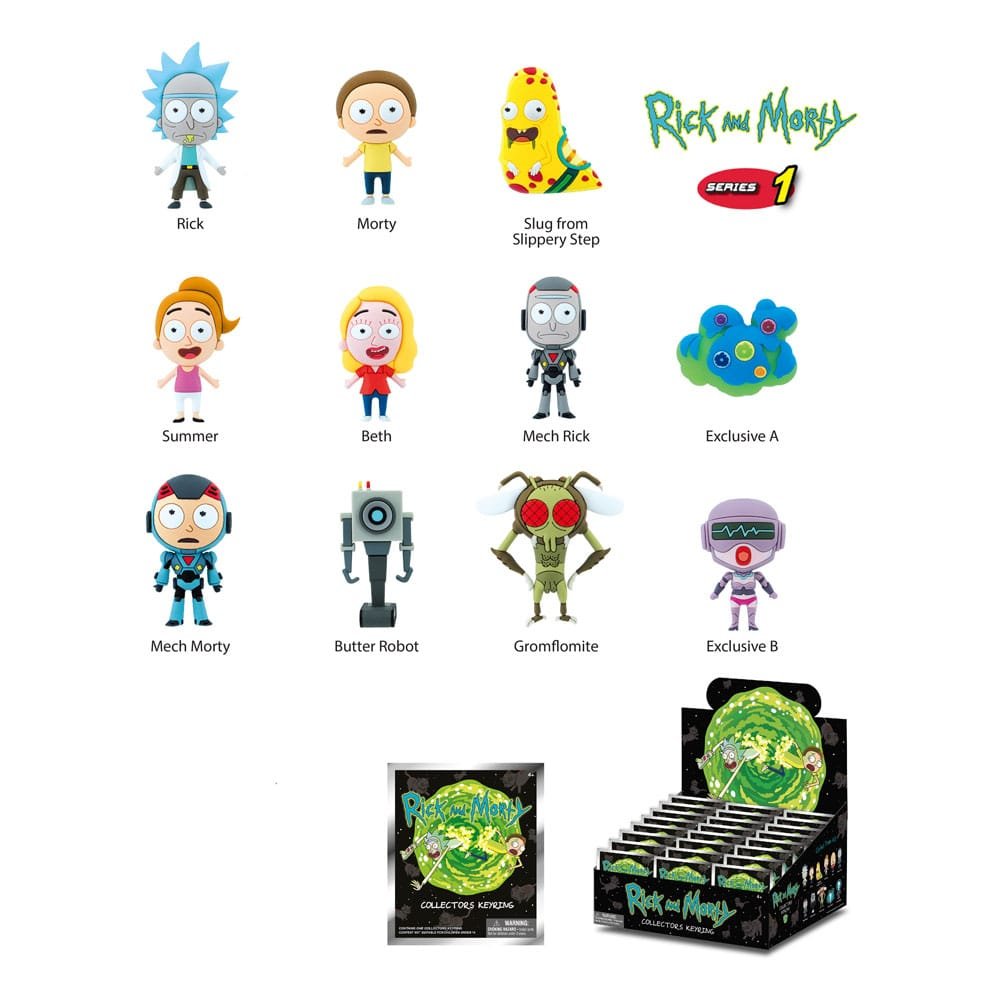 Rick and Morty 3D PVC Bag Clips Series 1 Display (24) - Inna marka ...