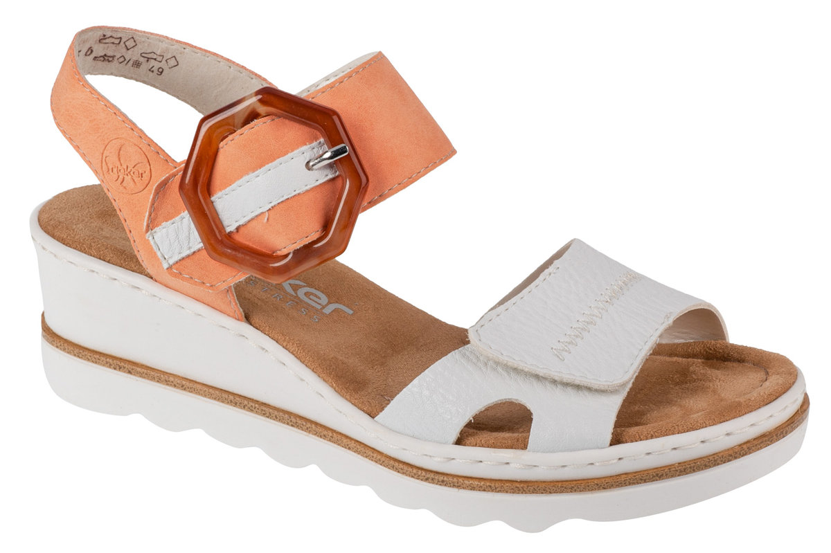 Rieker Sandals 67476-38, Damskie, sandały, Biały - Rieker | Sport Sklep EMPIK.COM