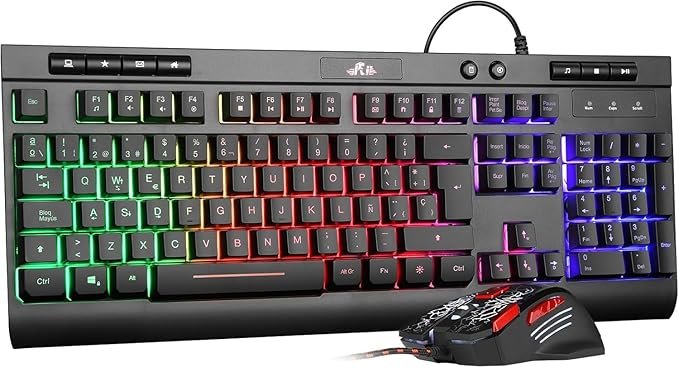Rii RK900+ Gaming Combo - Klawiatura i Mysz z Podświetleniem LED - Rii ...
