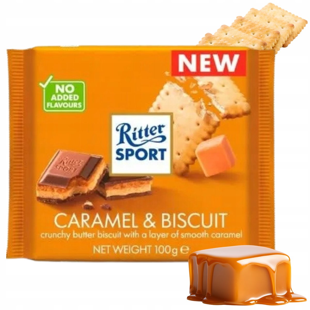 Ritter Sport Czekolada Delikatna Mleczna Herbatnik Karmel 100 g ...