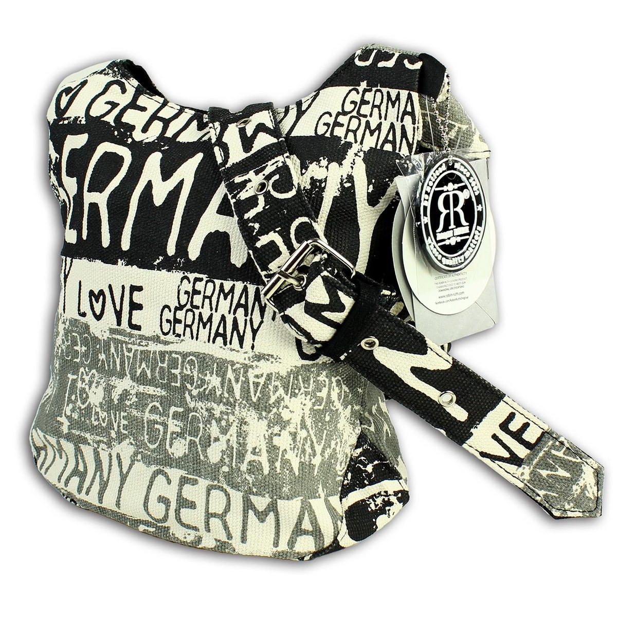 Robin Ruth I love Germany bawełniana matowa torba na ramię czarno ...