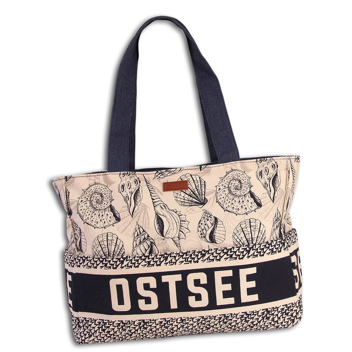 Robin Ruth torba na ramię bawełna ciemnoniebieski naturalny OTG5118N ...