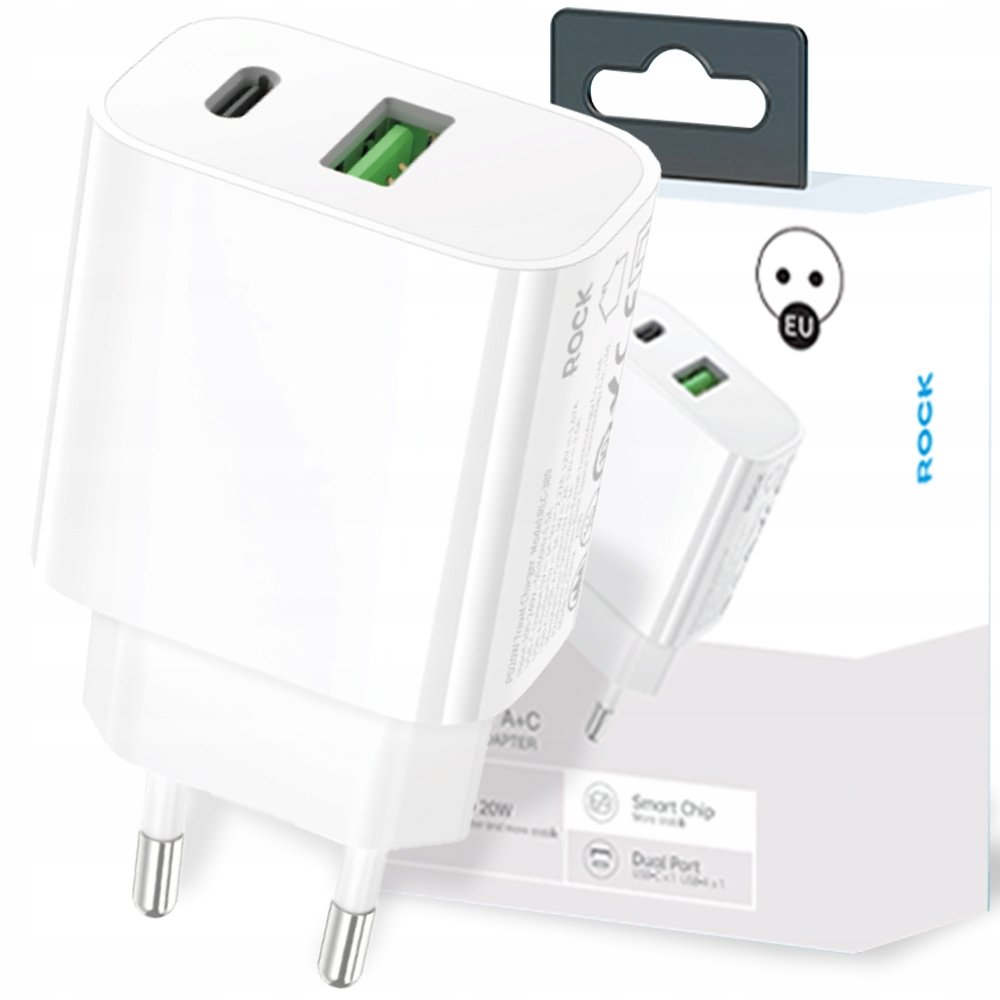 Rock Space Ładowarka Sieciowa Usb-C Usb-A Qc 3.0 Pd Power Delivery 20W ...