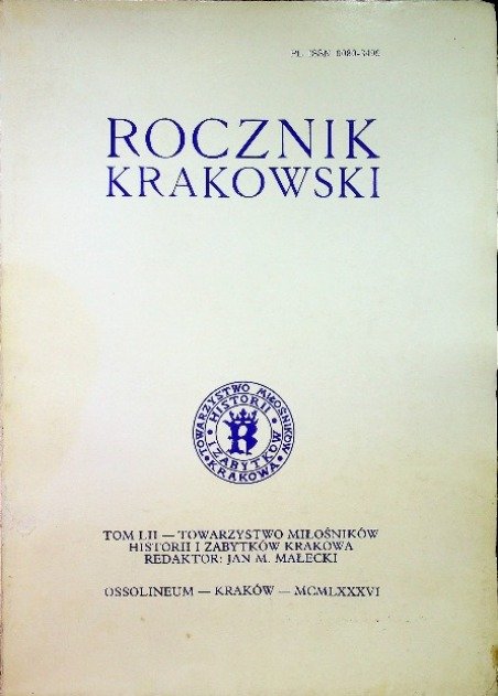 Rocznik krakowski Tom LII - Małecki Jan M. | Książka w Empik