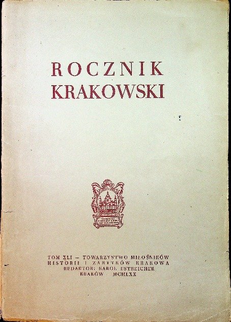 Rocznik krakowski tom XLI - W opisie | Książka w Empik