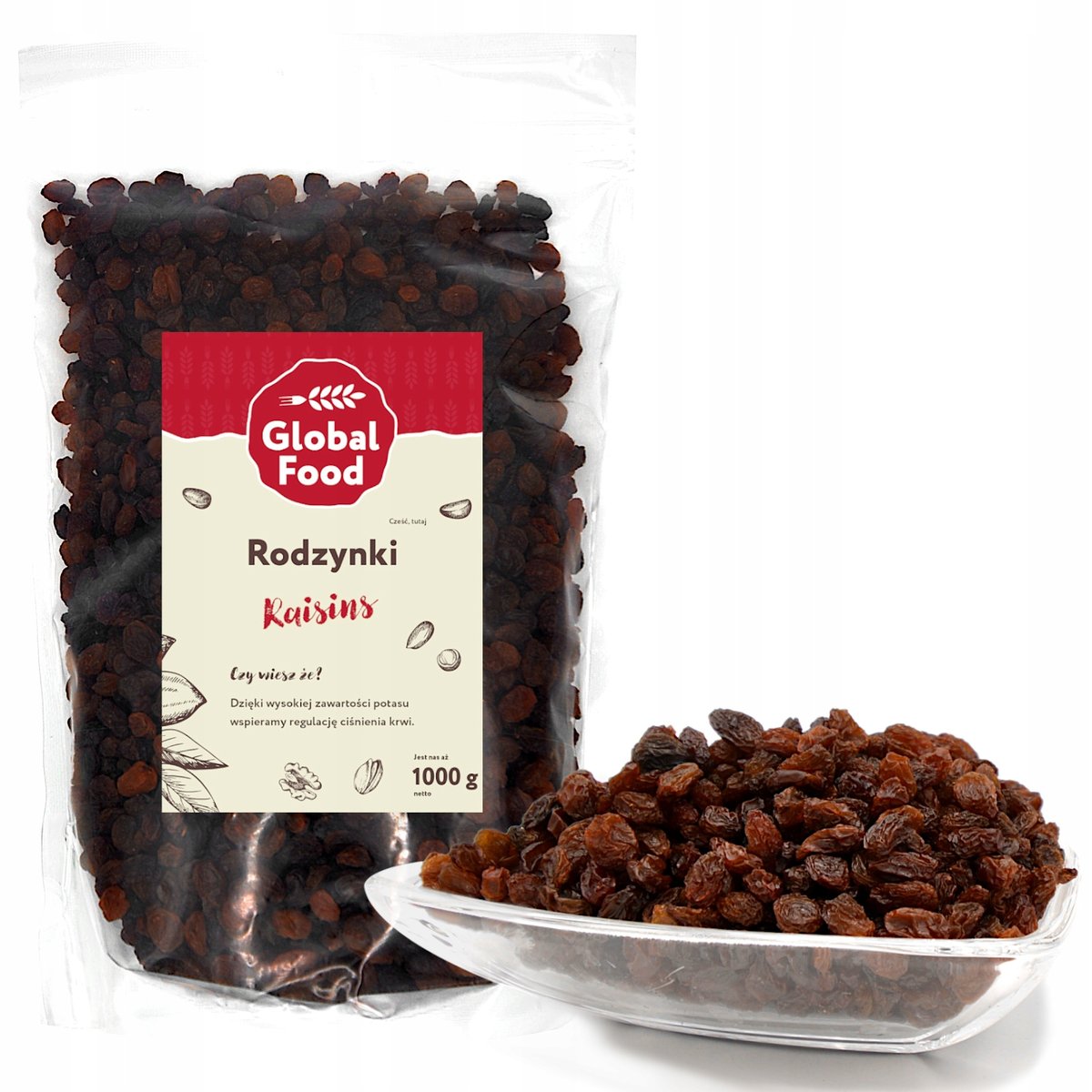 RODZYNKI CIEMNE 1kg (1000g) - Global Food | Sklep EMPIK.COM