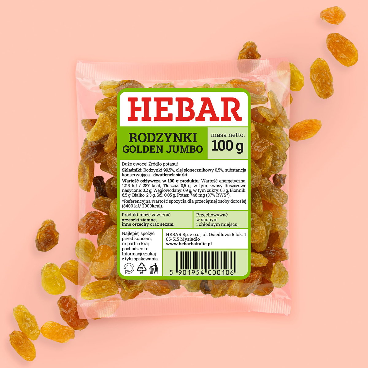 Rodzynki Golden Jumbo 150 g - Hebar | Sklep EMPIK.COM