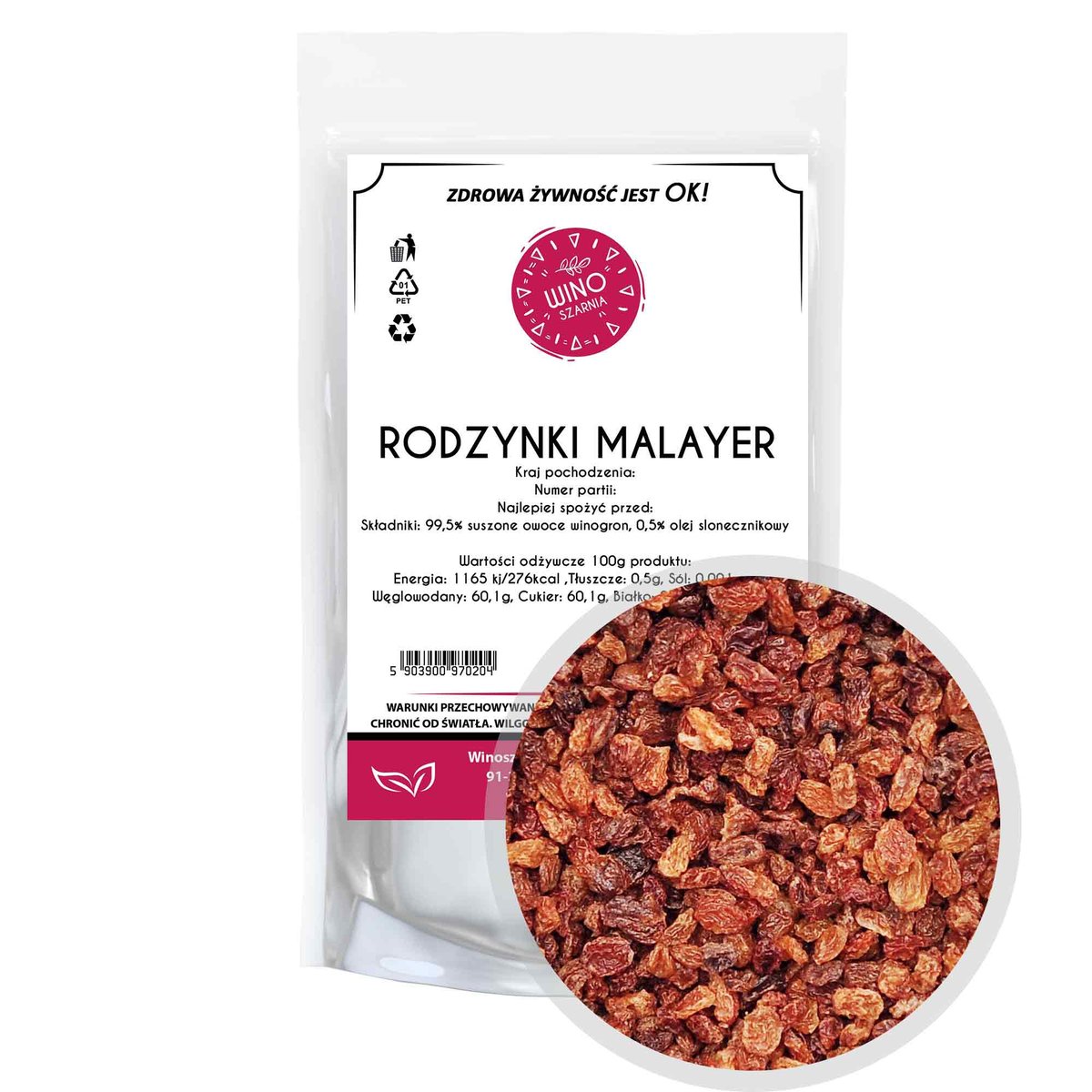 Rodzynki Malayer Sułtańskie - 500g - Winoszarnia | Sklep EMPIK.COM
