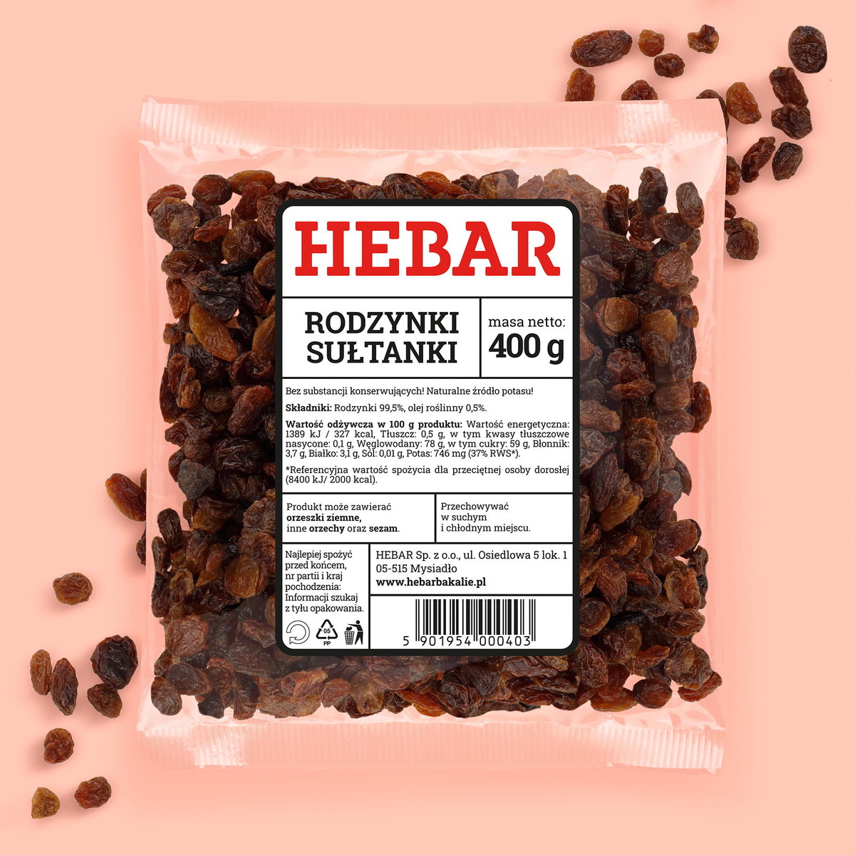 Rodzynki sułtanki 400 g - Hebar | Sklep EMPIK.COM