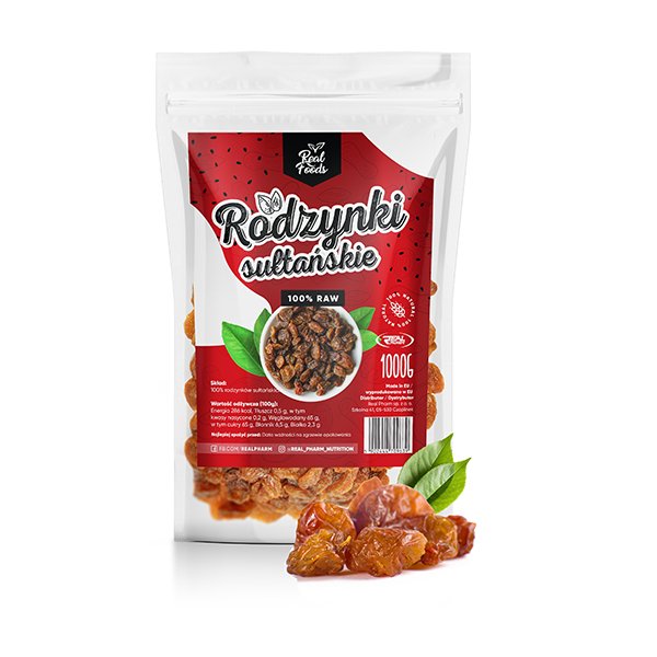 Rodzynki Sułtańskie Suszone - Real Foods - 1000G - Inna marka | Sklep EMPIK.COM