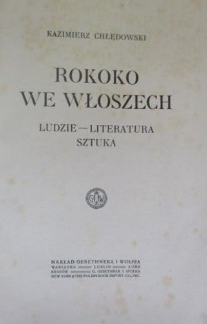 Rokoko we Włoszech 1915 r. - W opisie | Książka w Empik