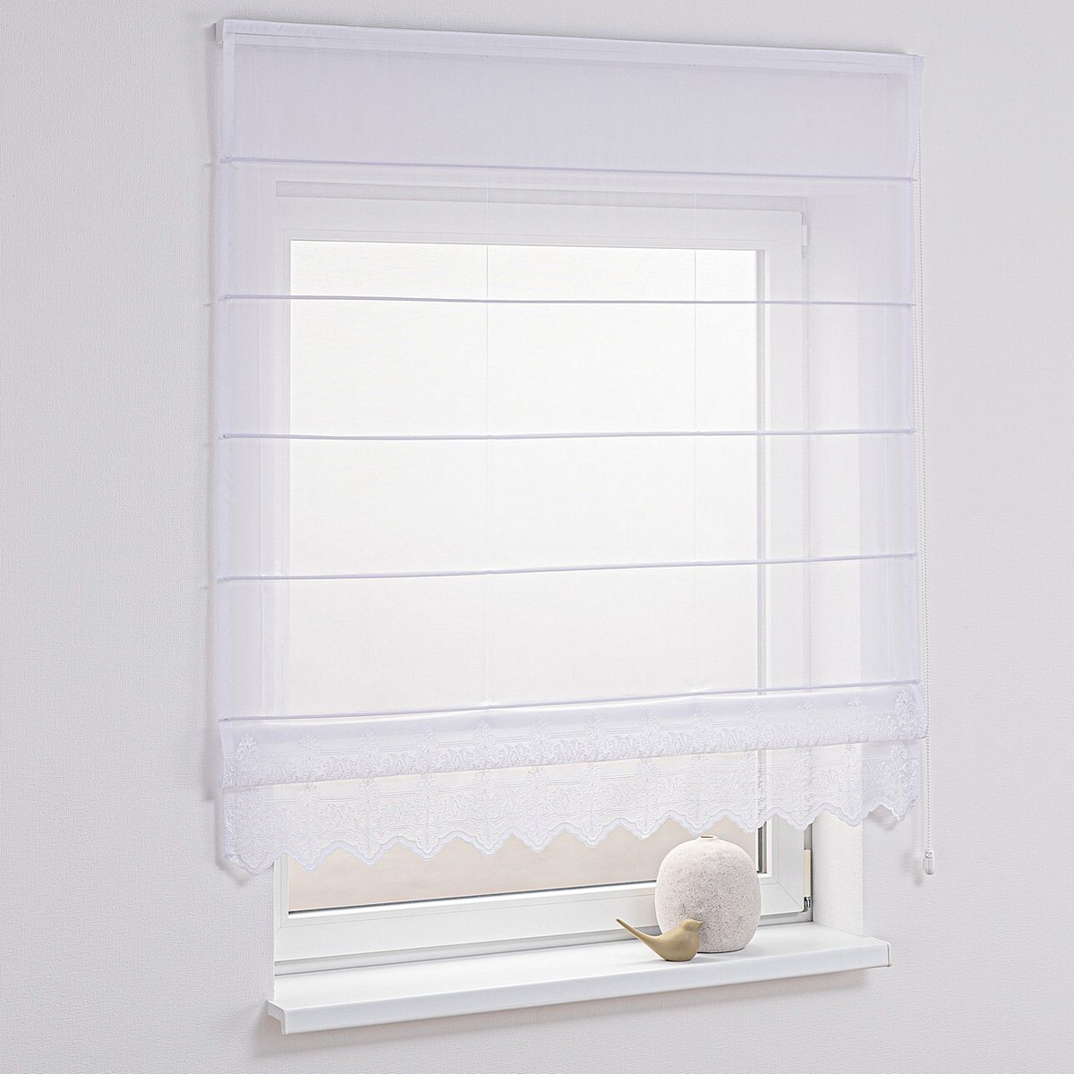 Roleta woalowa Modena, biały z tłoczonym wzorem , Woale i firany ...