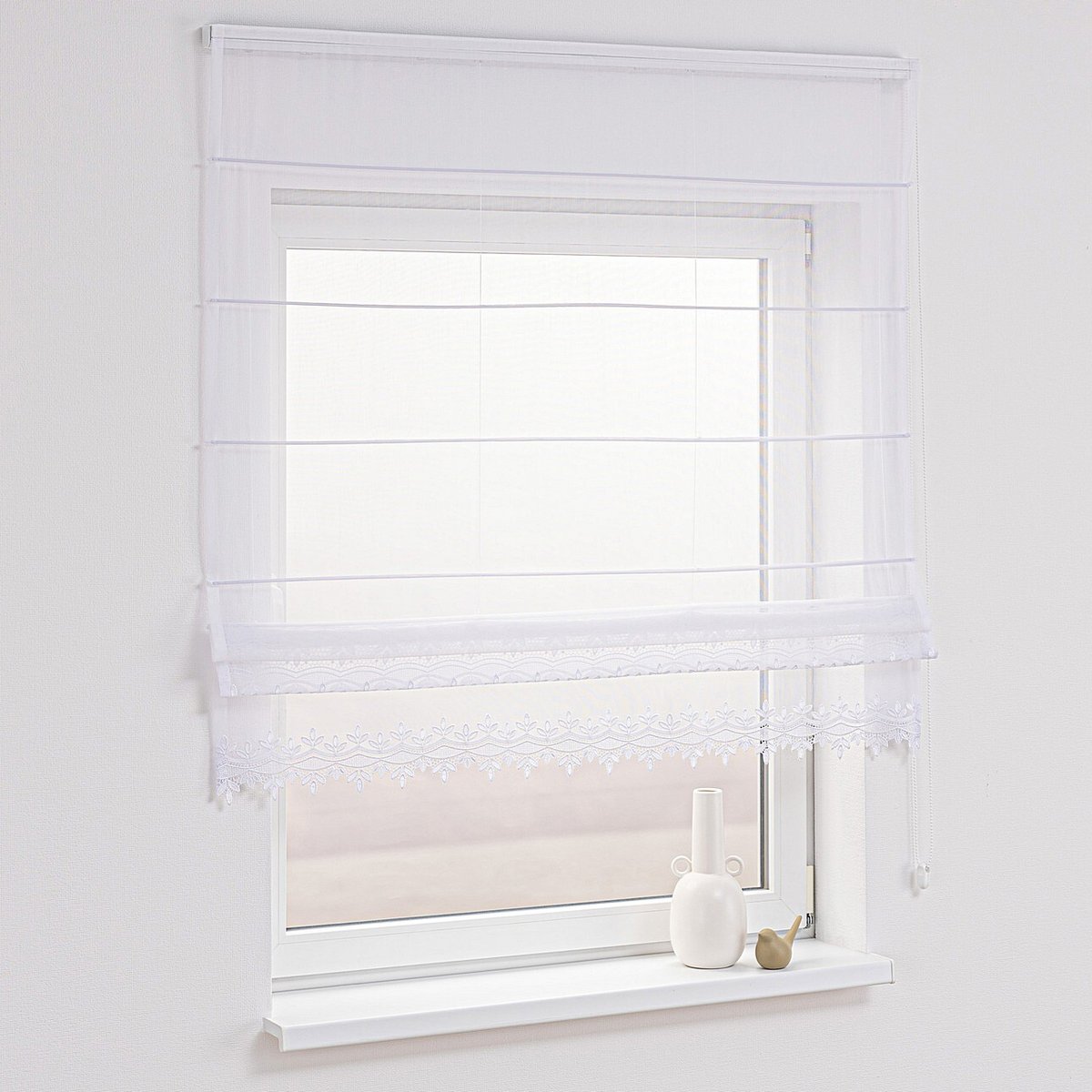 Roleta woalowa Modena, biały z wzorem , Woale i firany - Dekoria ...