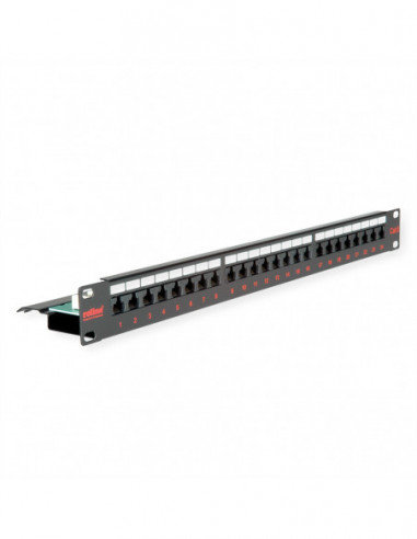 ROLINE Cat.6 (Class E) 19 Patch Panel, 24 porty, UTP, czarny - Roline ...