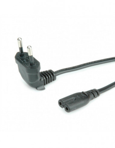 ROLINE Euro Kabel zasilający, 2-pinowy, kątowy, czarny, 1,8 m - Roline ...