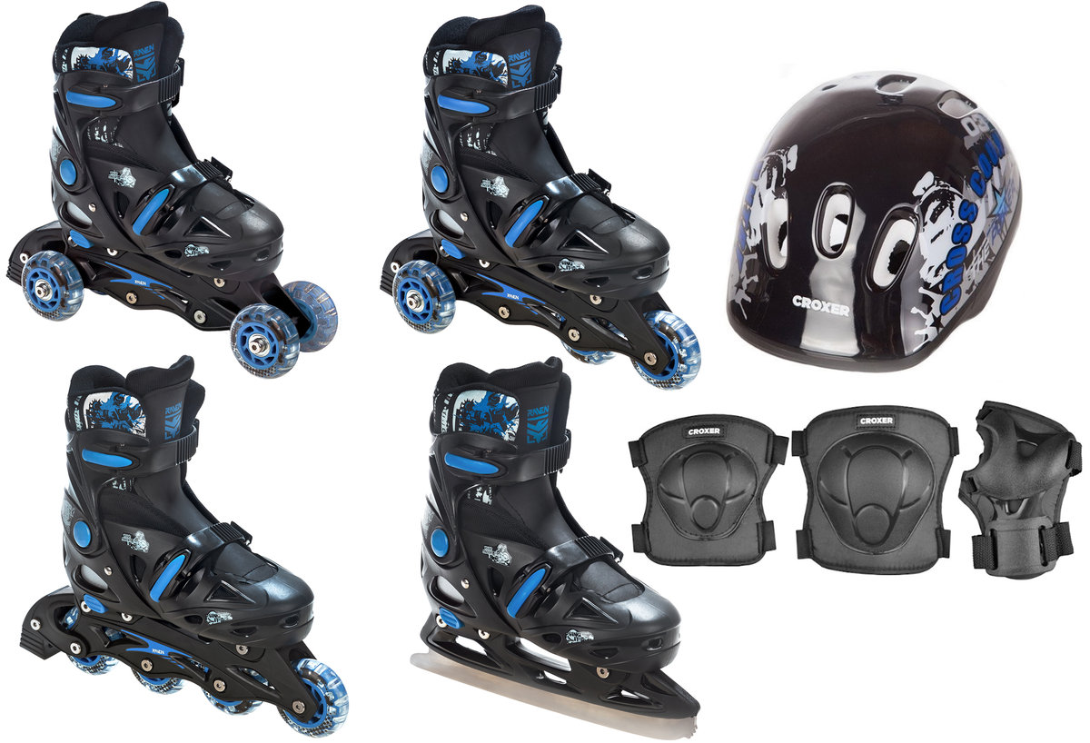 Rolki Łyżwy 4w1 RAVEN Singer Black/Blue 37-40 / Runner M / Gauss M ...