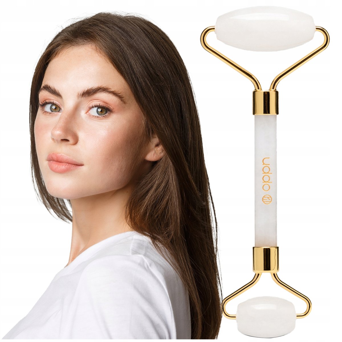 ROLLER do twarzy kamienny z naturalnego JADEITU MASAŻER DO TWARZY relaksuje - uddo | Sport Sklep ...