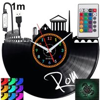 Rom Zegar Ścienny Podświetlany LED RGB Na Pilota Płyta Winylowa ...