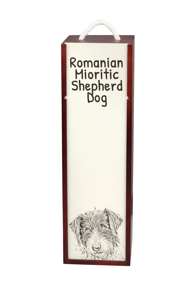 Romanian Mioritic Shepherd Dog - pudełko na wino z psem, pudełko na ...