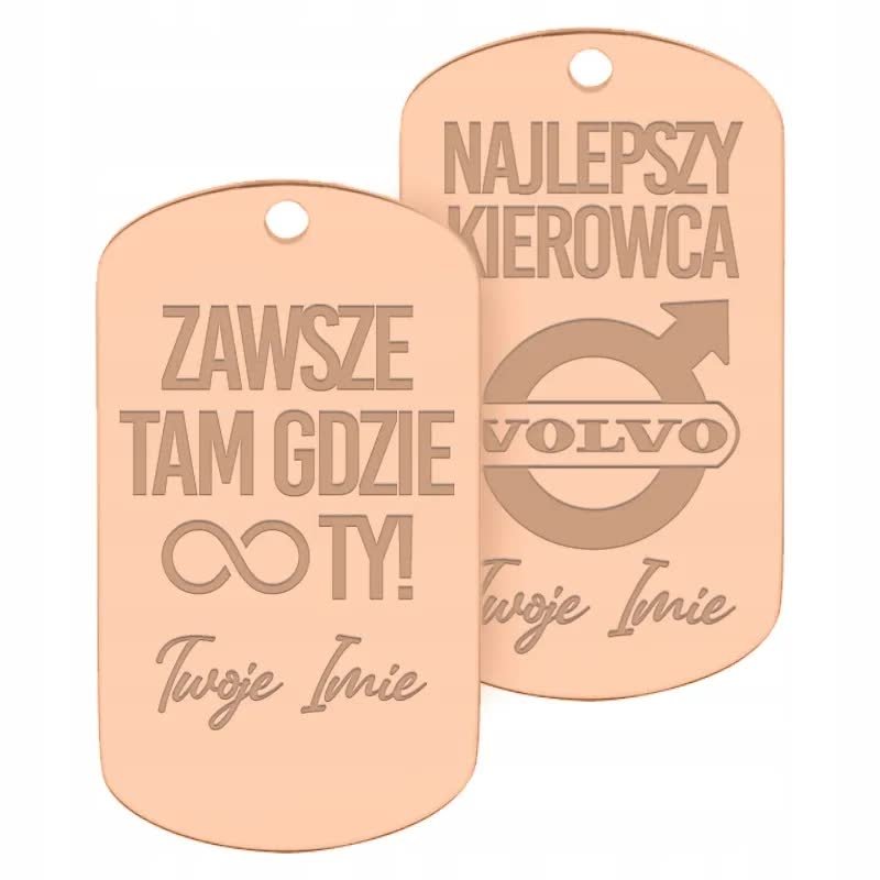 Rose Gold Nieśmiertelnik dla Kierowcy VOLVO Wzory - Inna marka | Moda ...