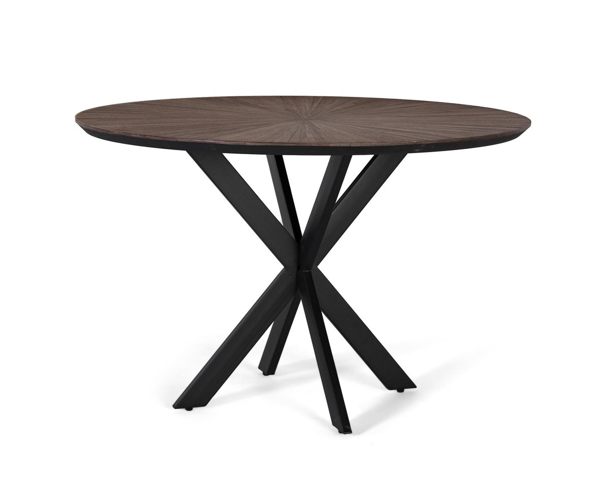Round dining table in recycled teak wood 120 cm diameter - giner and ...