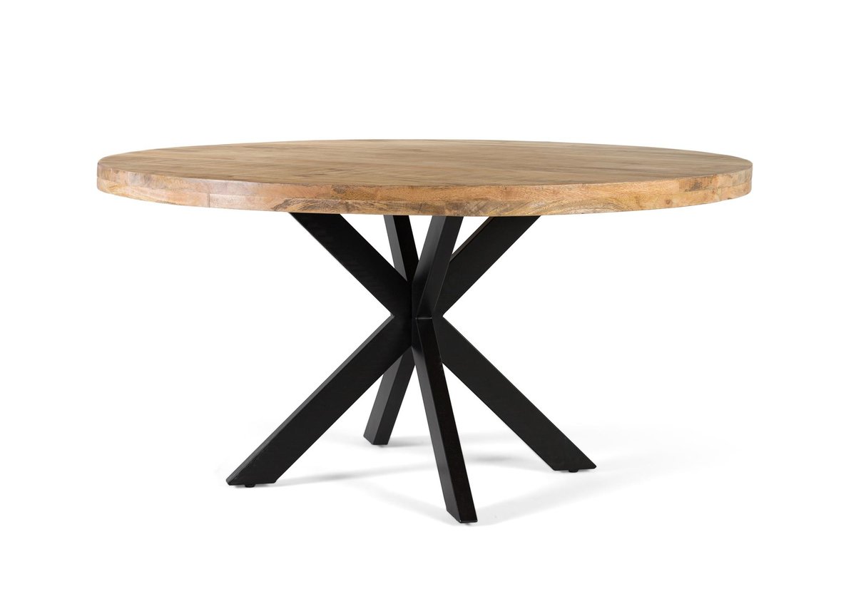 Round dining table made of mango wood, 150 cm diameter - giner and ...