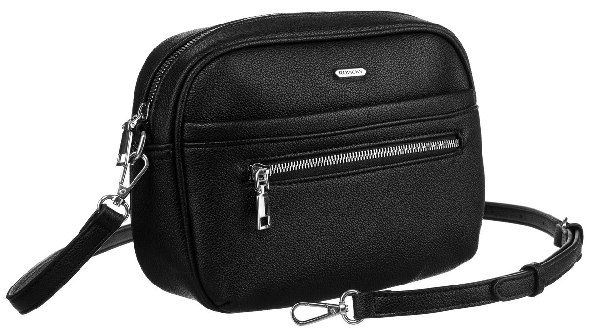 ROVCKY torebka damska listonoszka na ramię crossbody miejska czarna ...