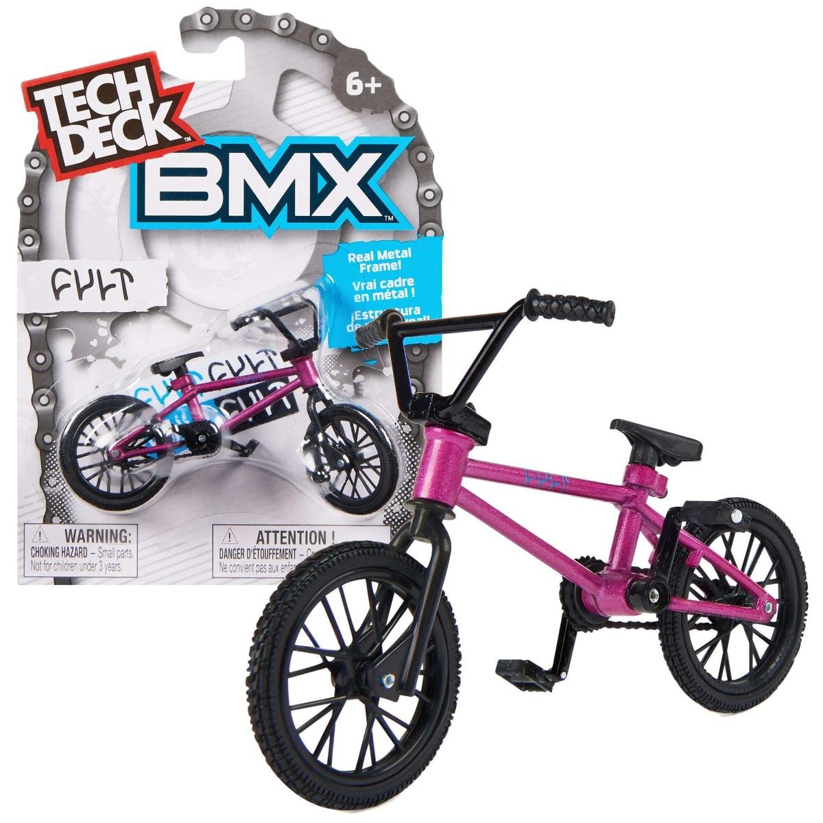 Rower BMX Mini rower Cult Fingerbike fioletowy + naklejki Tech Deck ...