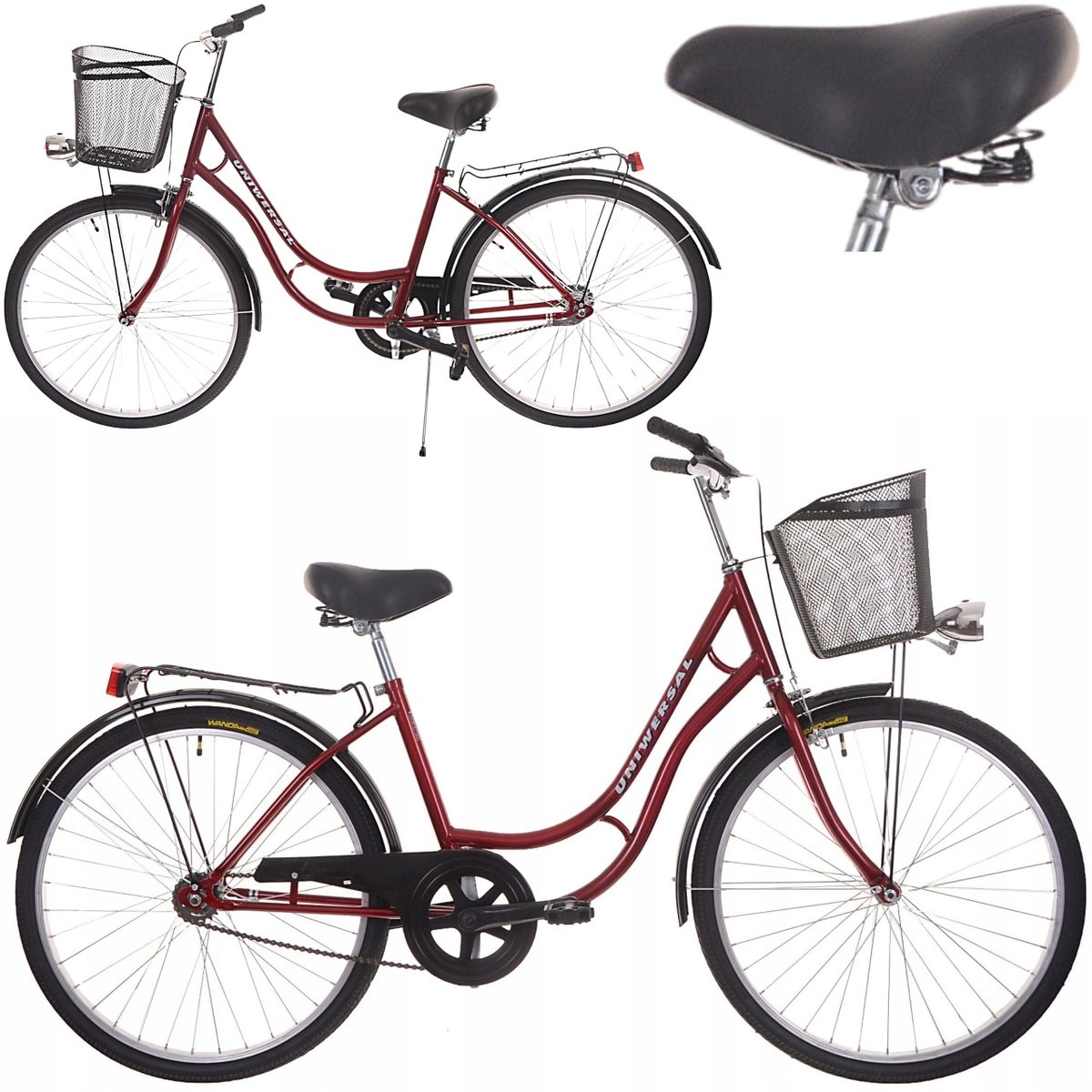 Rower Damski Męski Damka Miejski Retro + Kosz WARIANTY Koło 26" Cali ...