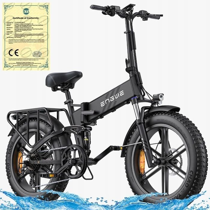 Rower elektryczny ENGINE PRO 2.0 32KM/H 52V 16AH 1200W rama 20'' koło aluminiowe 20" czarny ...