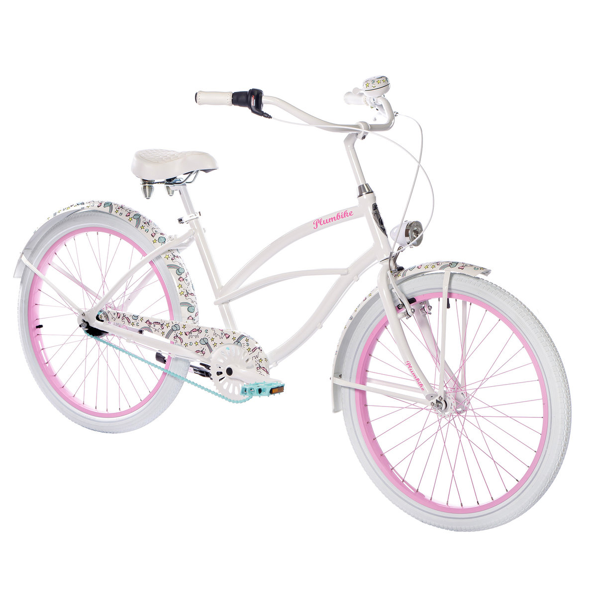 Rower miejski damski z bagażnikiem PlumBike 26 cali biały - PlumBike ...