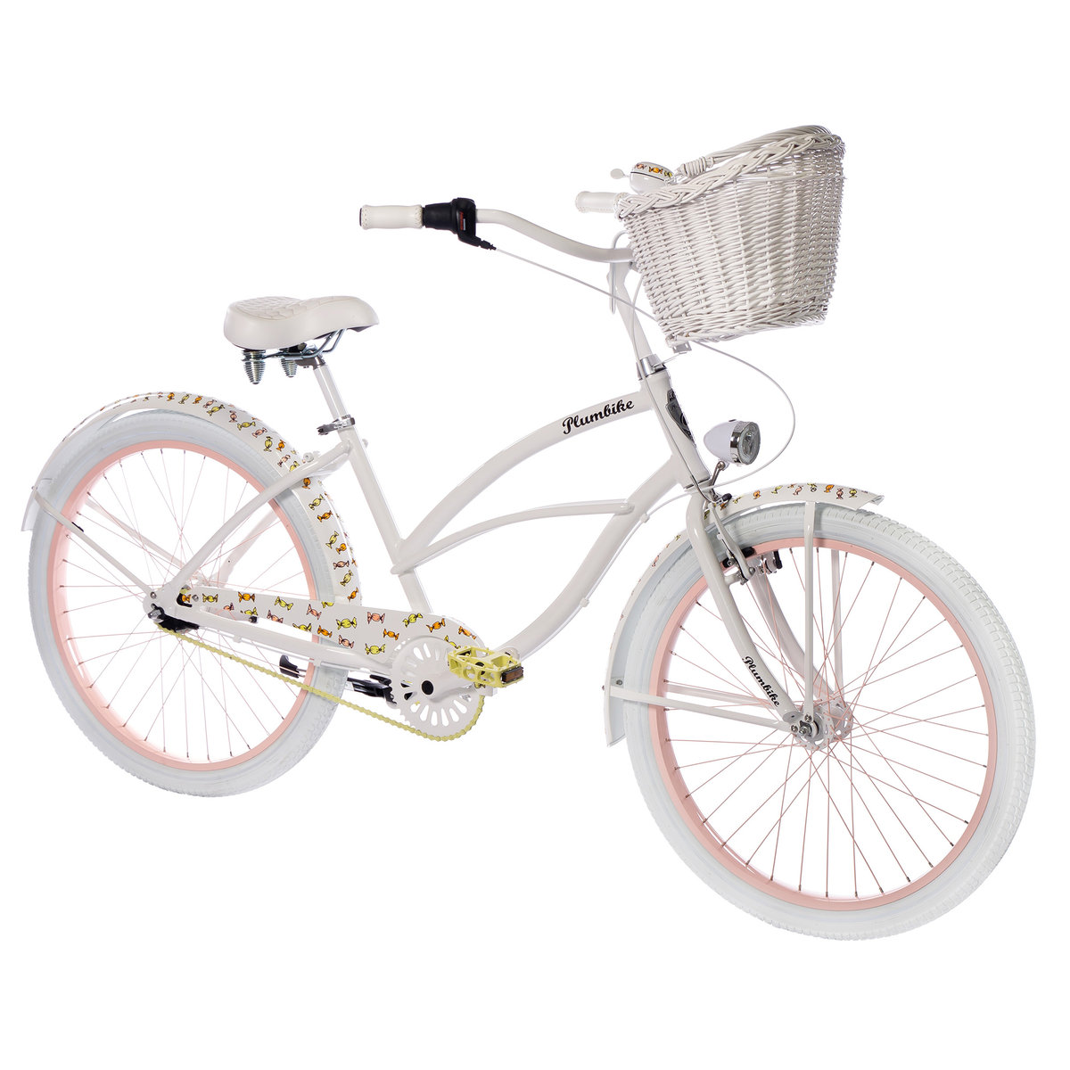 Rower miejski damski z bagażnikiem PlumBike 26 cali biały - PlumBike ...