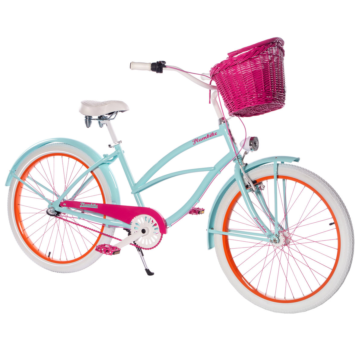 Rower miejski damski z bagażnikiem PlumBike 26 cali miętowy - PlumBike ...