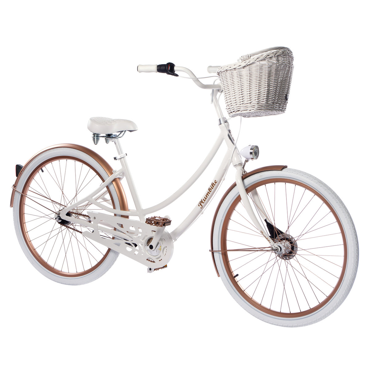 Rower miejski damski z bagażnikiem PlumBike 28 cali biały - PlumBike ...