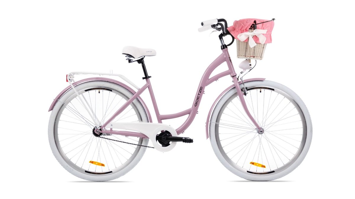 Rower miejski damski z koszykiem Goetze 28 cali liliowy - Goetze ...