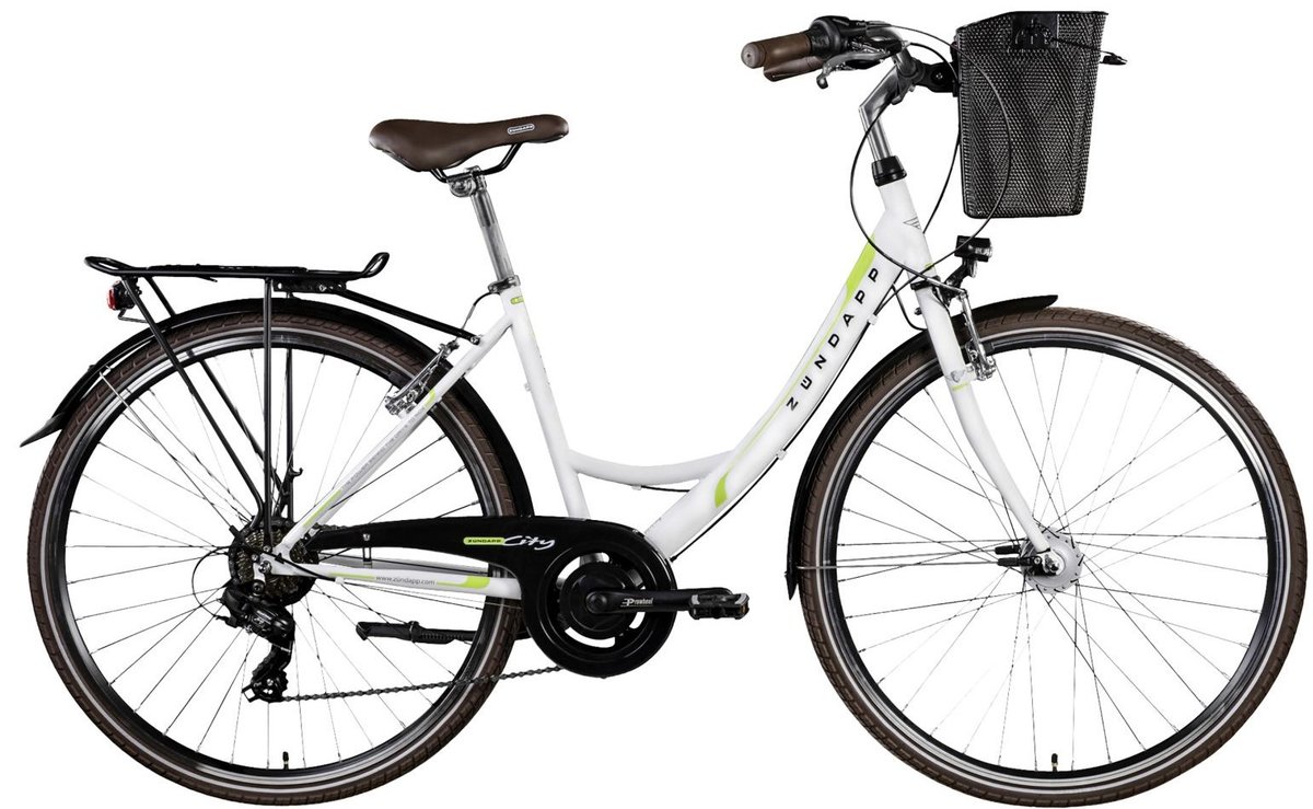 Rower miejski damski z koszykiem ZUNDAPP 28 cali biały - ZUNDAPP ...