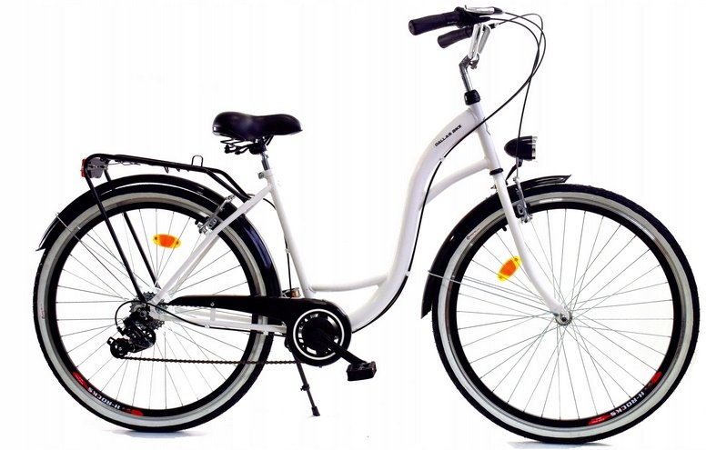 Rower miejski damski z przerzutkami DALLAS BIKE 28 cali biały - DALLAS ...