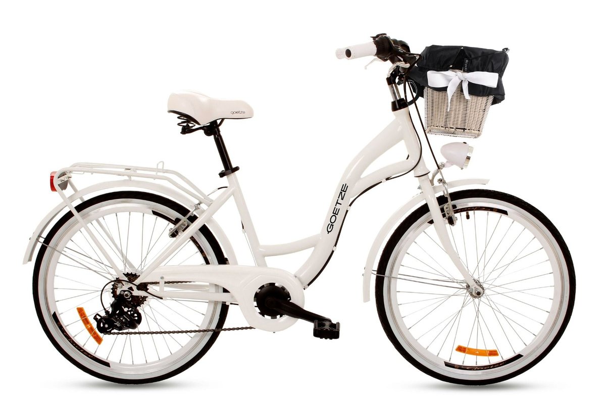 Rower miejski damski z przerzutkami Goetze 24 cali biały - Goetze ...