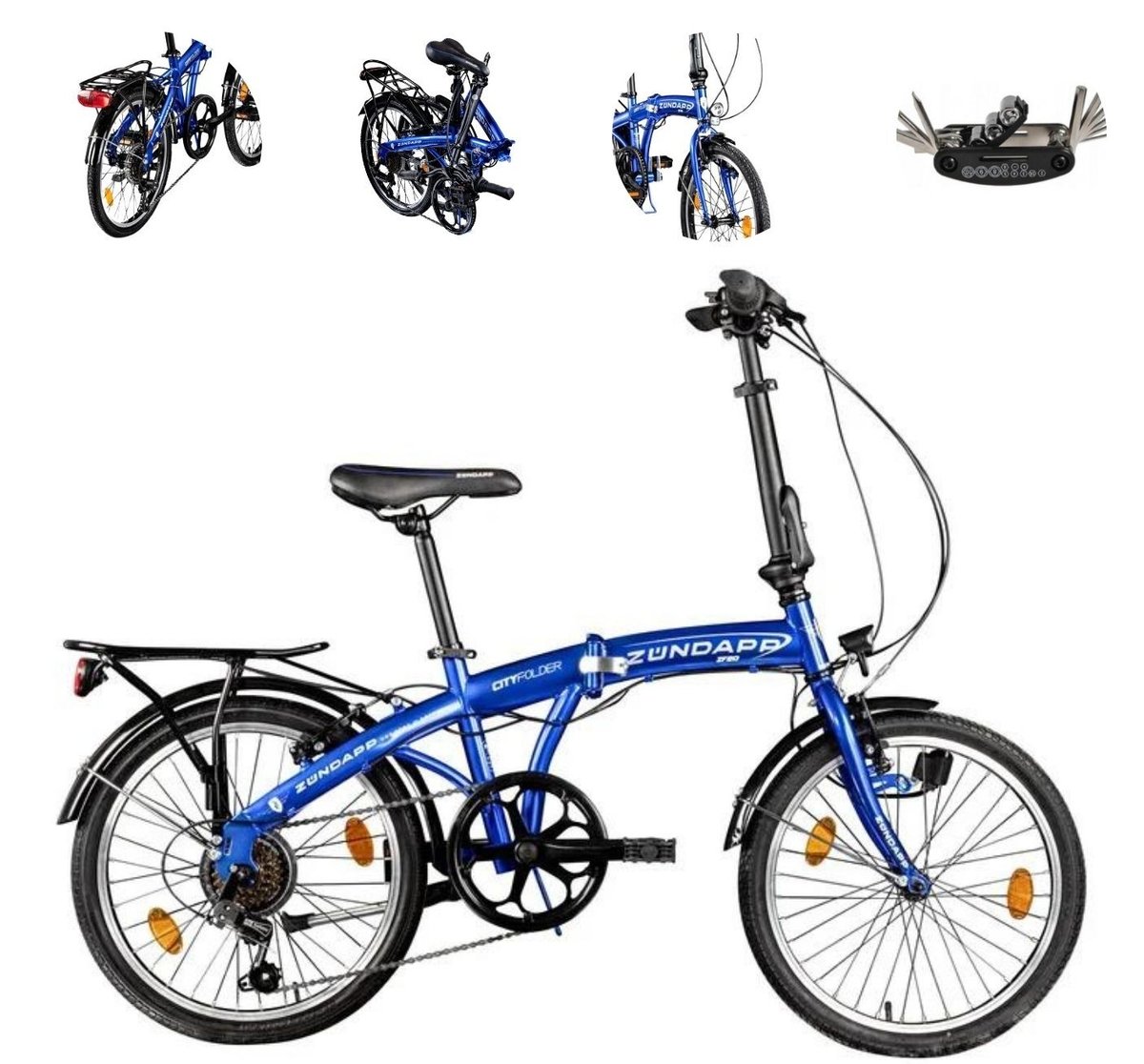Rower Składany 20 Damski Męski Miejski Składak Dzwonek Bagażnik ...