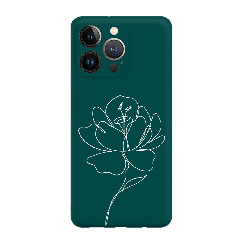 Róża minimal 2 W - iPhone 12 Pro Etui matowe butelkowa zieleń [TIF 28E ...