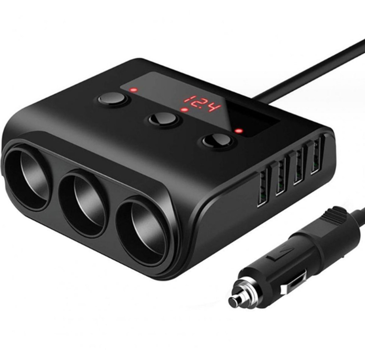 Rozdzielacz Gniazda Zapalniczki 12-24V 4x USB 3.0QC + 3 Gniazda Woltomierz TR-12 - Renew Force ...