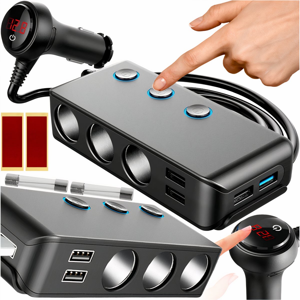 Rozdzielacz Gniazda Zapalniczki 12-24V 4Xusb Qc Pd - Inna marka | Motoryzacja EMPIK