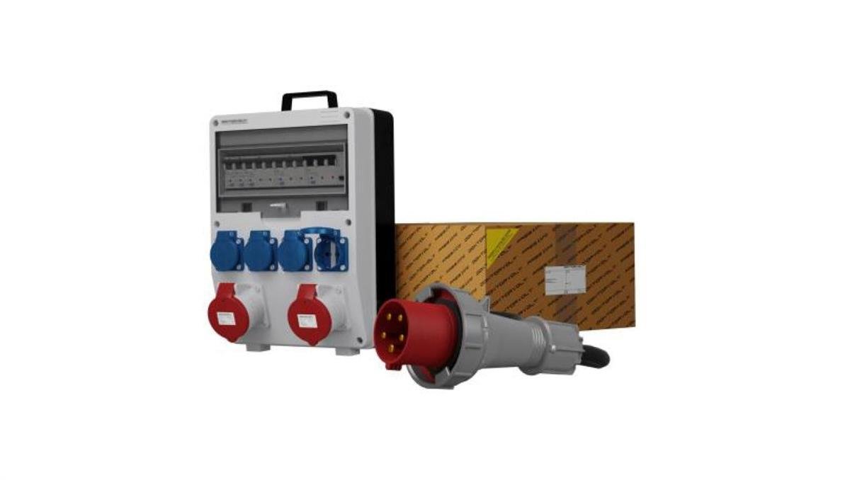 Rozdzielnica budowlana z kablem td-s/fi skh 2x32a 4x230v schuko ...