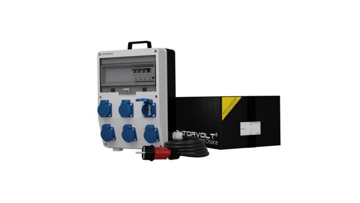 Rozdzielnica budowlana z kablem td-s/fi skh 6x230v schuko doktorvolt ...