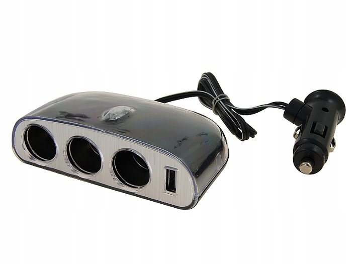ROZGAŁĘZIACZ ZAPALNICZKI POTRÓJNY Z USB 12/24V - Inna marka | Motoryzacja EMPIK