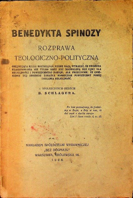 Rozprawa teologiczno-polityczna, 1928 r. - Opracowanie zbiorowe ...