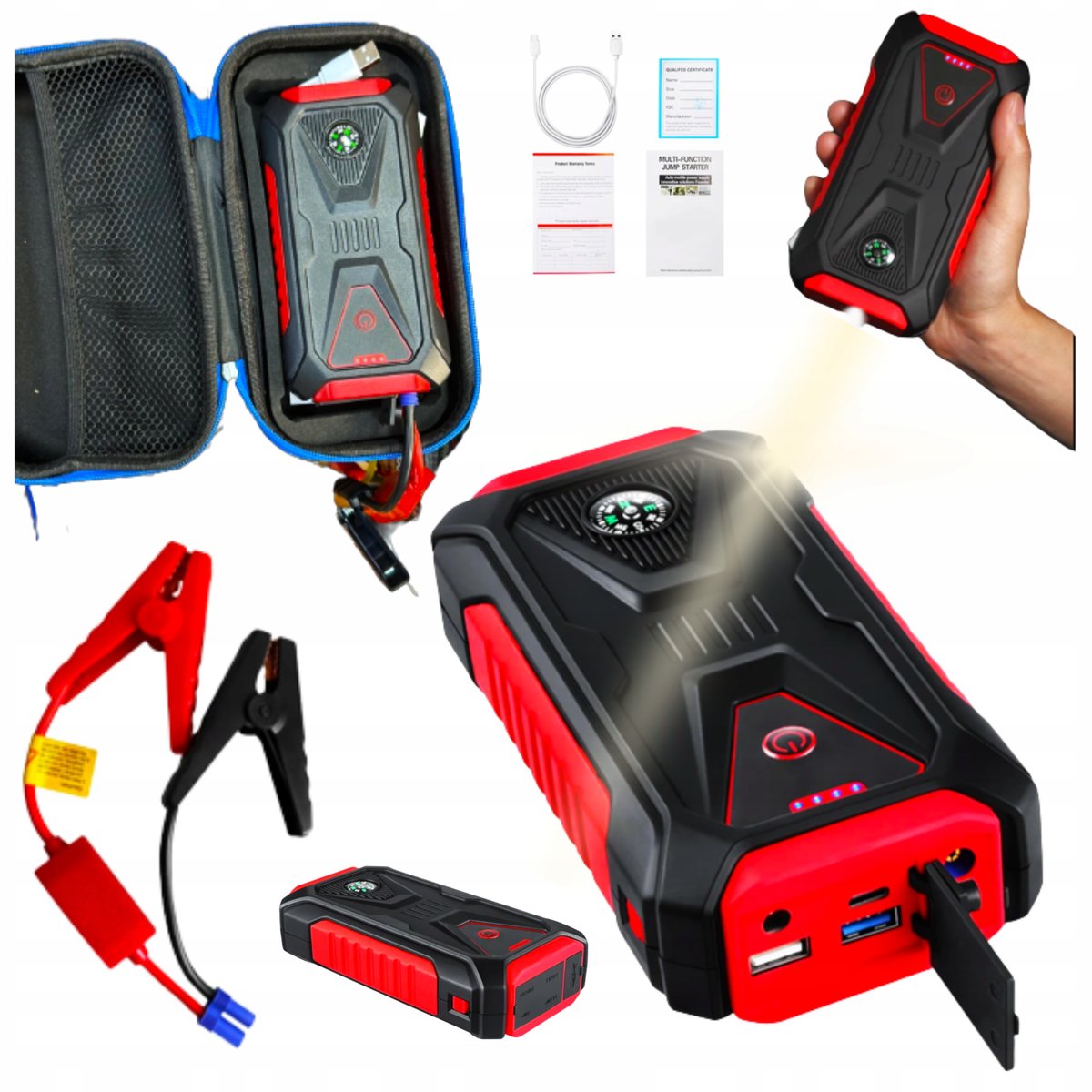 Rozrusznik Wielofunkcyjny 5W1 Jump Starter Booster Do Akumulatora ...