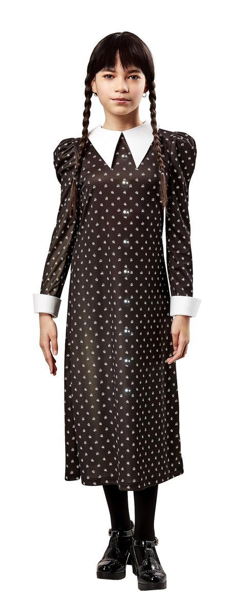 Rubies Kostium Wednesday Addams OPP dla dziewczynek, Sukienka z ...